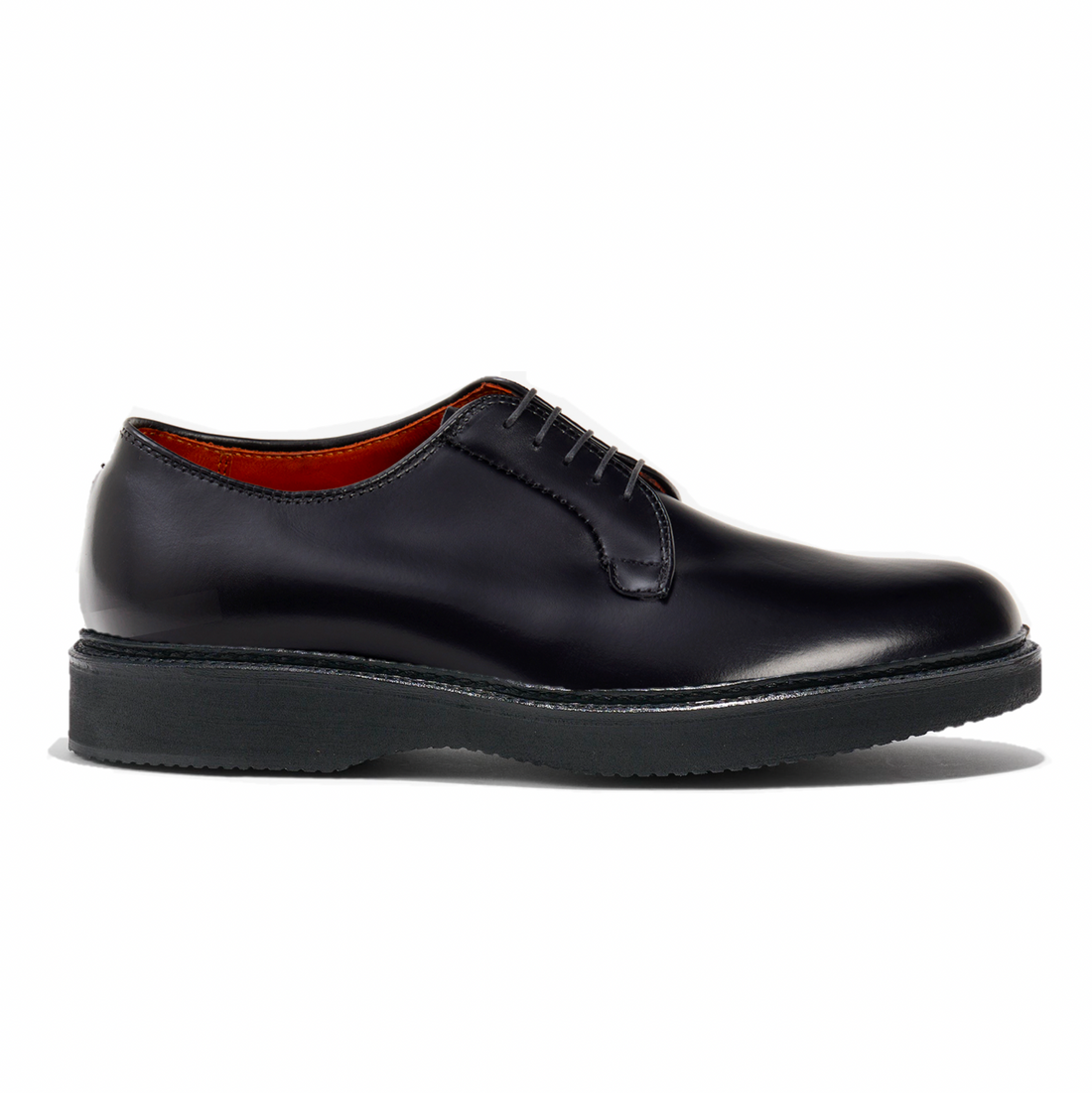 N1401- Black Calf Plain Toe Blucher w Wedge Sole – ALDEN SHOES