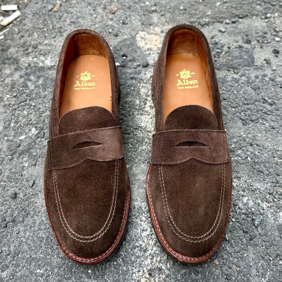 6224L - Unlined Penny Mocc in Brown Suede – ALDEN SHOES